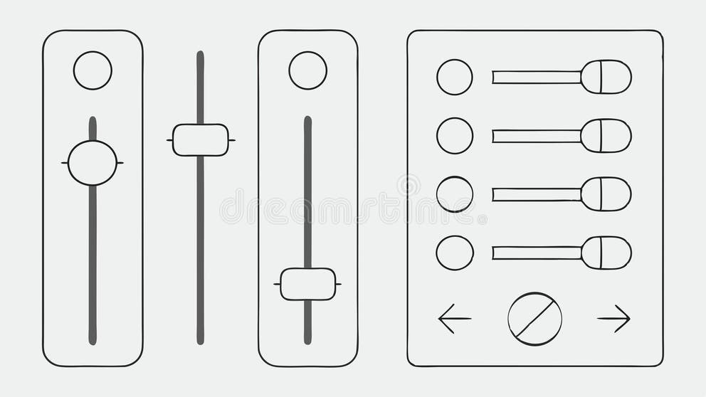 Audio Equalizer Controls Sound Production Icons, Vector Design ...
