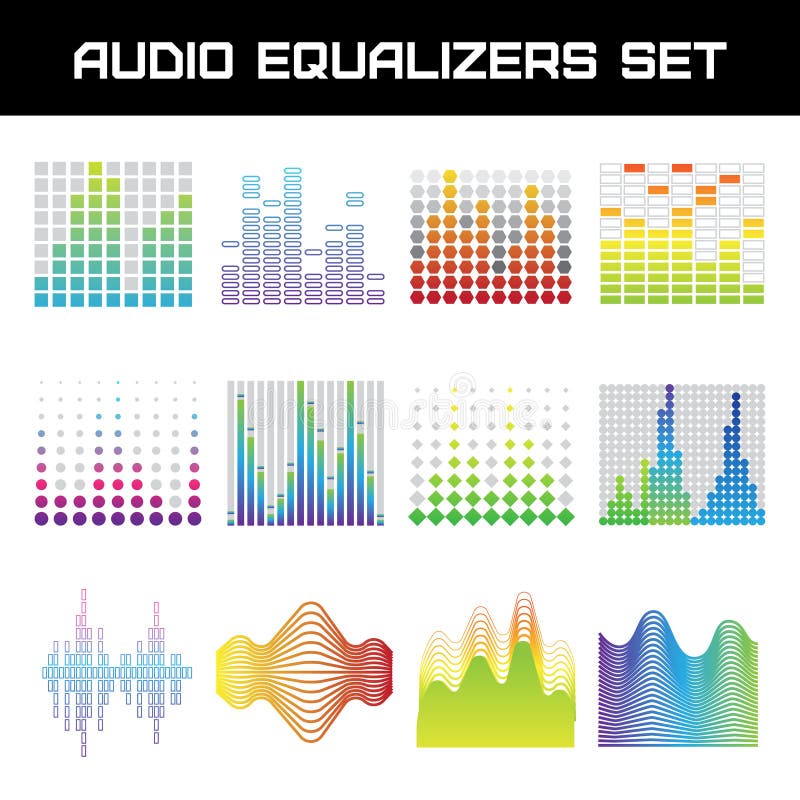 Audio Equalizer Set stock vector. Illustration of icons - 210412141