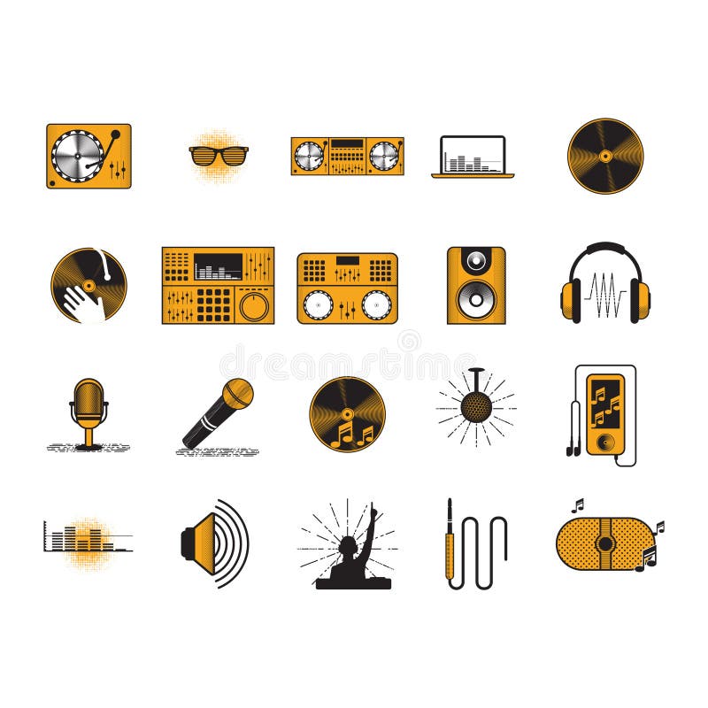 Audio Equipment Collection. Vector Illustration Decorative Background ...