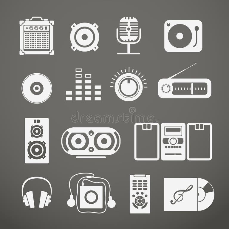 Audio equipment icons stock vector. Illustration of controle - 29133865