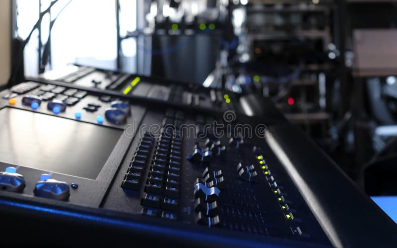 Audio Equipment and Sound Mixer Backstage Stock Photo - Image of ...