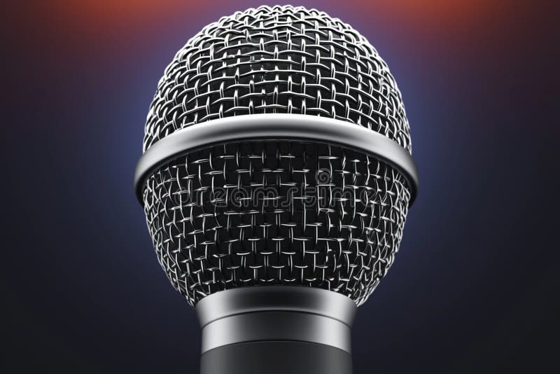 Audio Excellence Realistic 3D Illustration of Silver Microphone Model ...