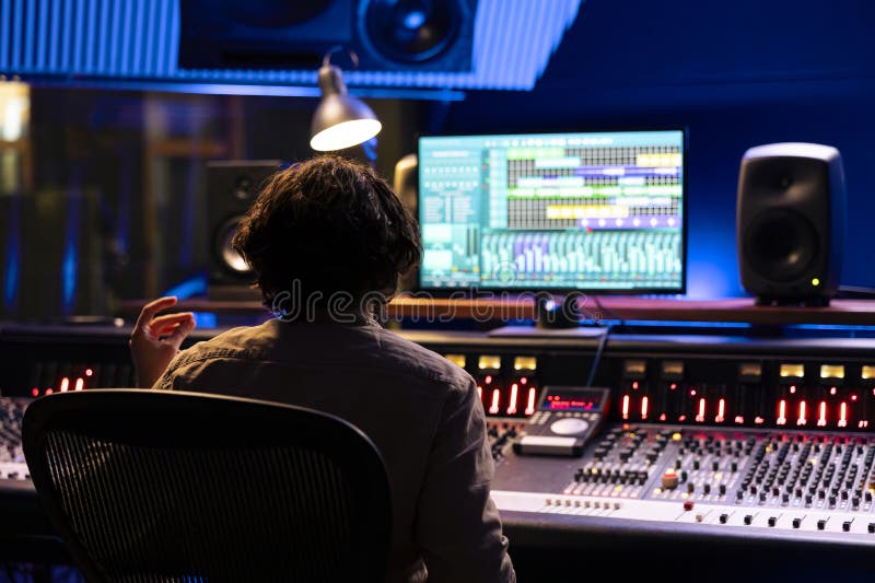 Audio Expert Working on Editing Music with Daw Software Interface Stock ...