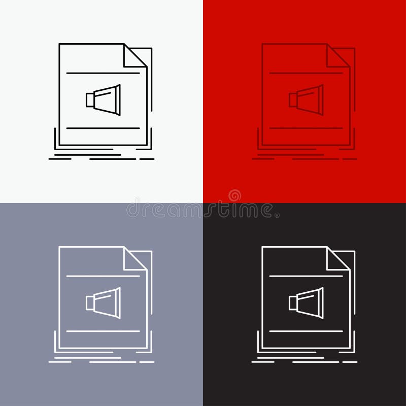 Audio, File, Format, Music, Sound Icon Over Various Background. Line ... Audio, File, Format, Music, Sound Icon Over Various Background. Line ...