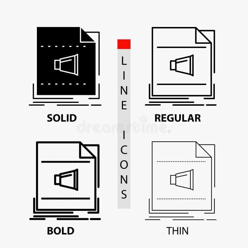 Audio, File, Format, Music, Sound Icon in Thin, Regular, Bold Line and ... Audio, File, Format, Music, Sound Icon in Thin, Regular, Bold Line and ...