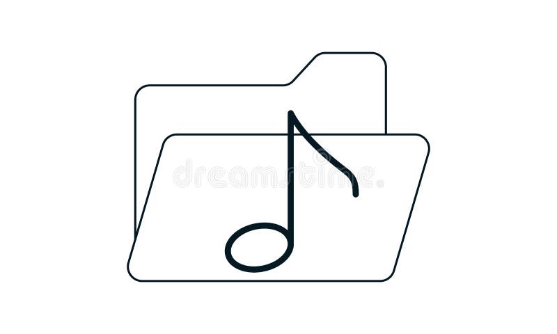 Isolated File Folder Icon with a Music Note. Stock Vector ...