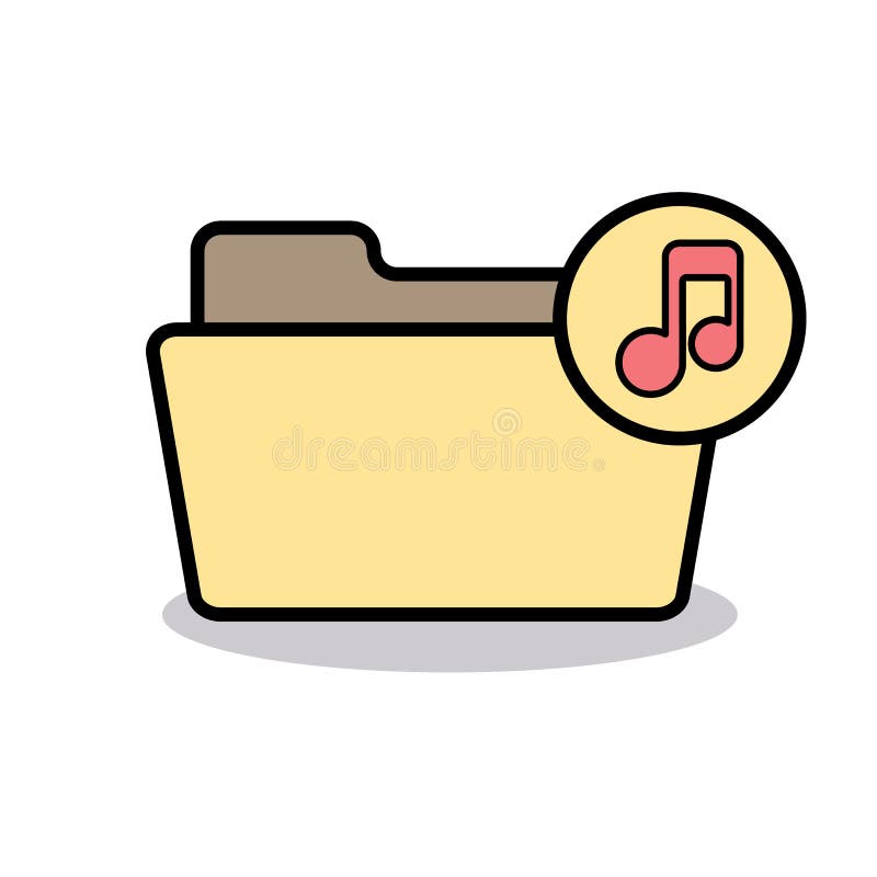 Audio Folder Media Music Note Player Sound Icon Stock Vector ...