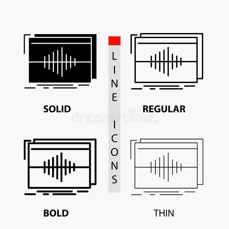 Audio, Frequency, Hertz, Sequence, Wave Icon in Thin, Regular, Bold ...