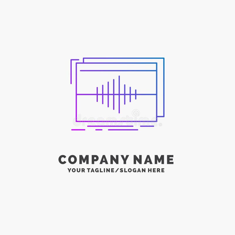 Audio, Frequency, Hertz, Sequence, Wave Purple Business Logo Template ...