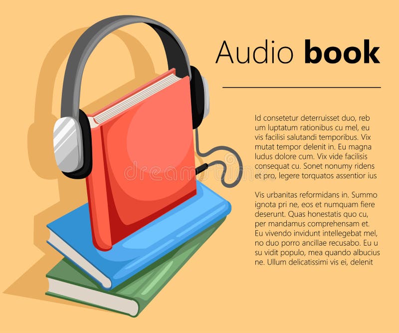 Audio Guide or Audio Book Icon Flat Design Style Illustration. Stock ...