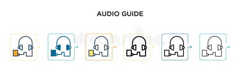 Audio Guide Vector Icon in 6 Different Modern Styles. Black, Two ...