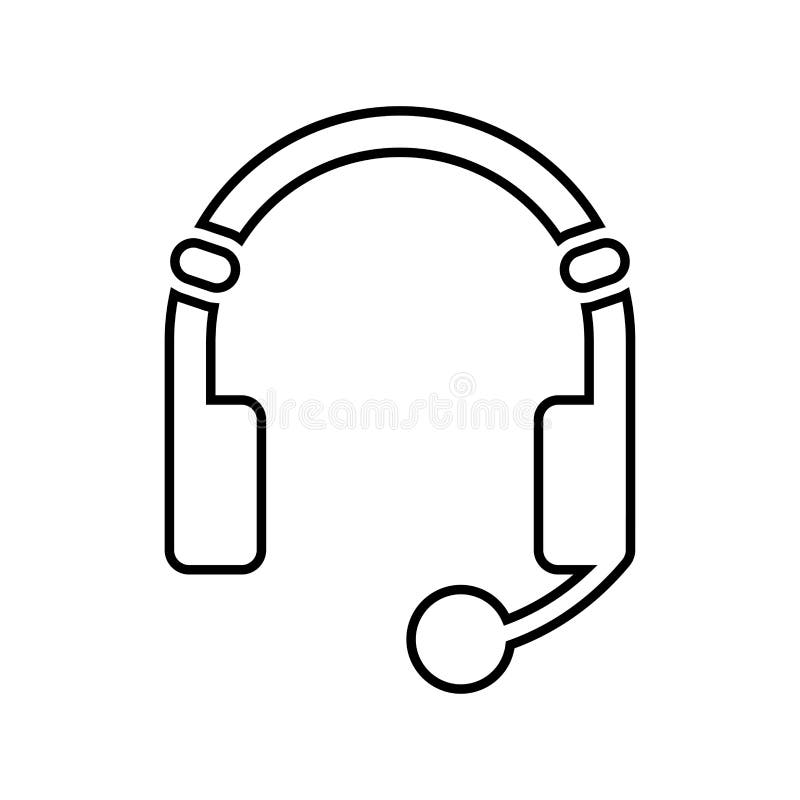 Audio, Headphone Outline Icon. Line Art Vector Stock Vector ...