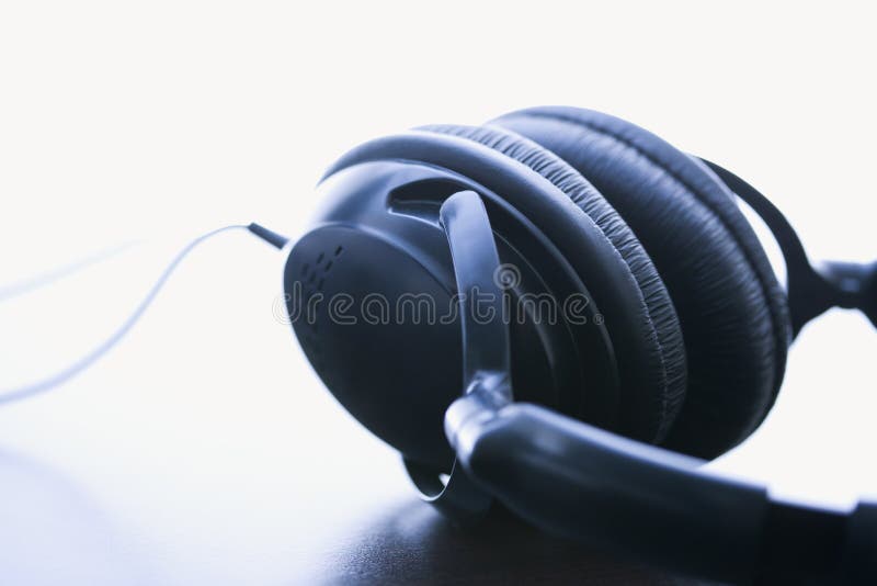 Audio Headphones and Compact Discs Stock Photo - Image of background ...