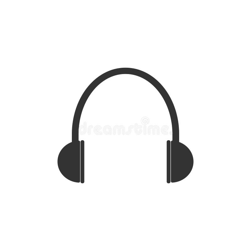 Audio Headphones Icon. Vector Illustration, Flat Design. Stock ...