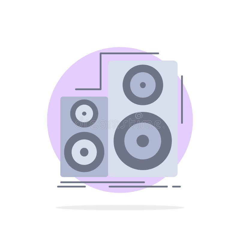 Audio, Hifi, Monitor, Speaker, Studio Flat Color Icon Vector Stock ...