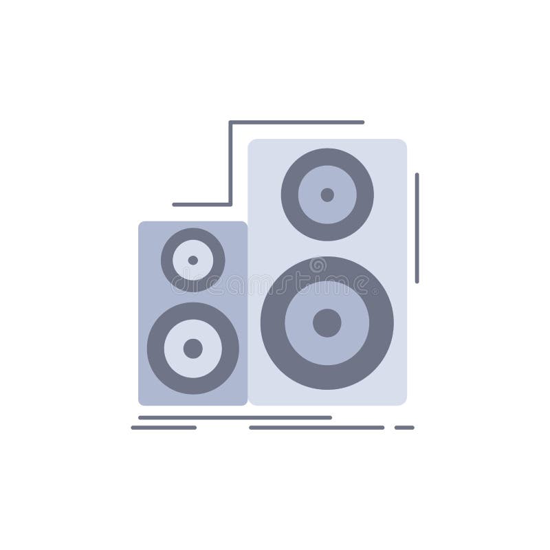 Audio, Hifi, Monitor, Speaker, Studio Flat Color Icon Vector Stock ...