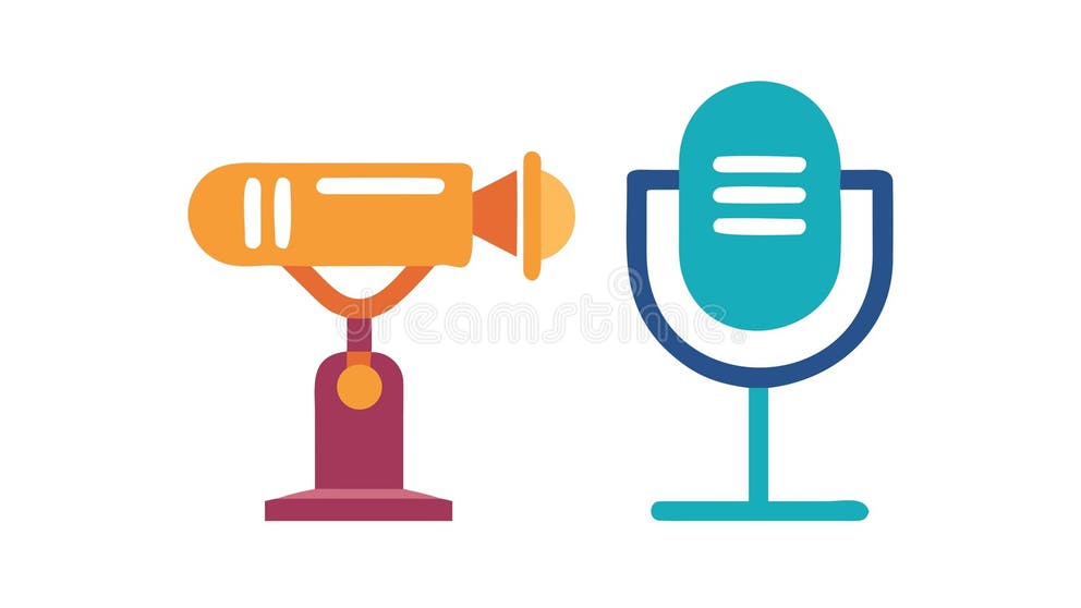 Audio History Evolution Icons Gramophone Mic, Vector Design Generative ...