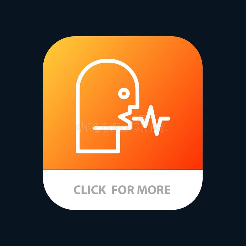 Audio Human Person Speech Talk Mobile App Button Android And Ios Line Version Stock Vector