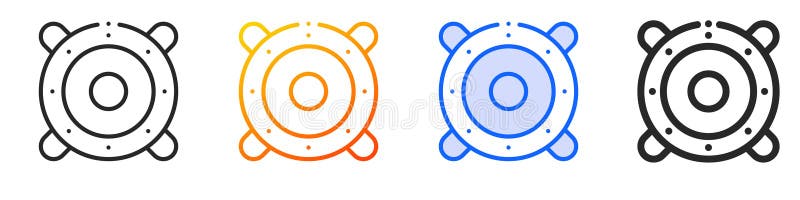 Audio Icon.Thin Linear, Gradient, Blue Stroke and Bold Style Design Isolated on White Background ...