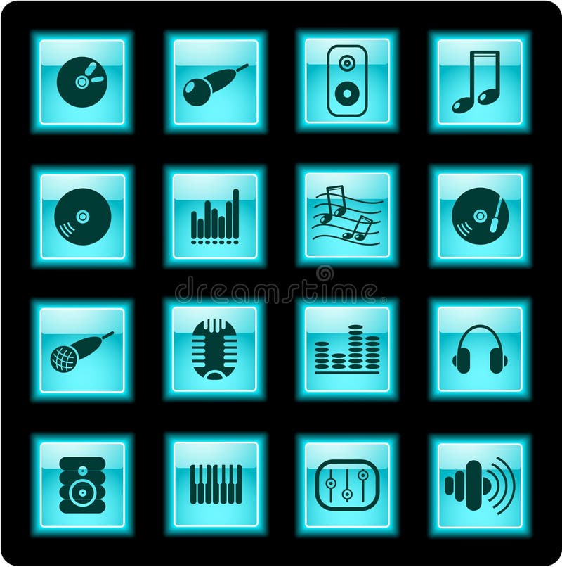 Audio icons stock vector. Illustration of listening, icon - 11231019