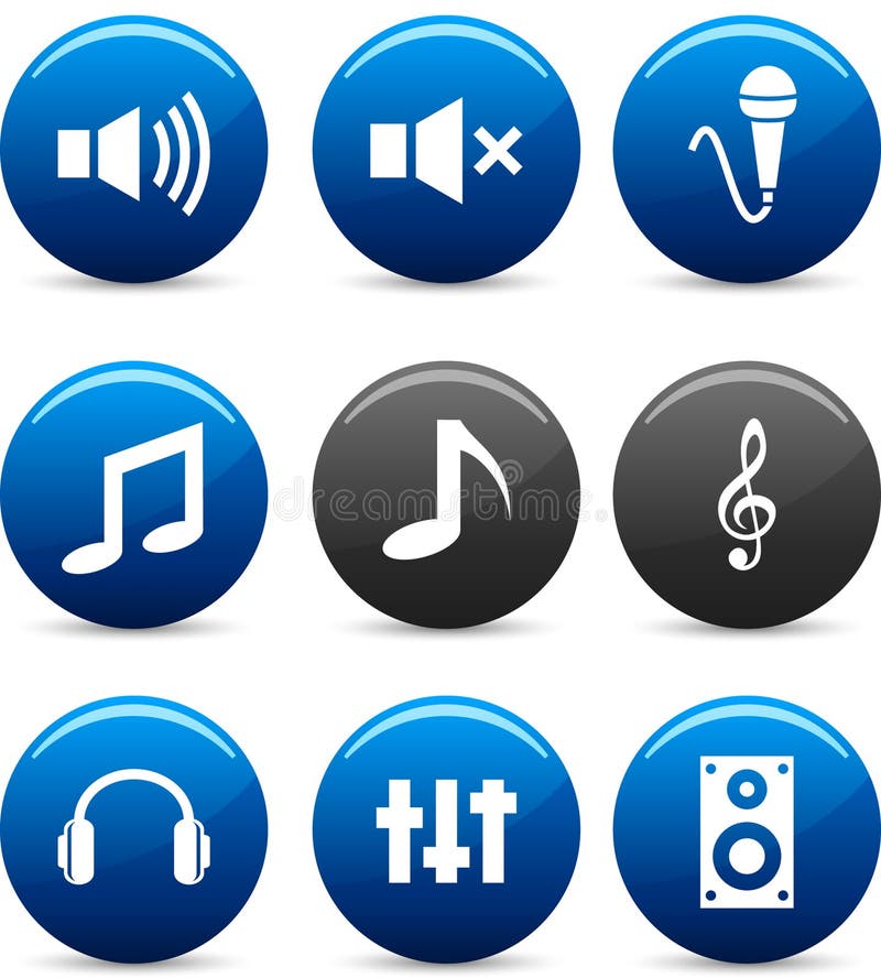 Audio icons. stock vector. Illustration of sound, headphones - 11509446