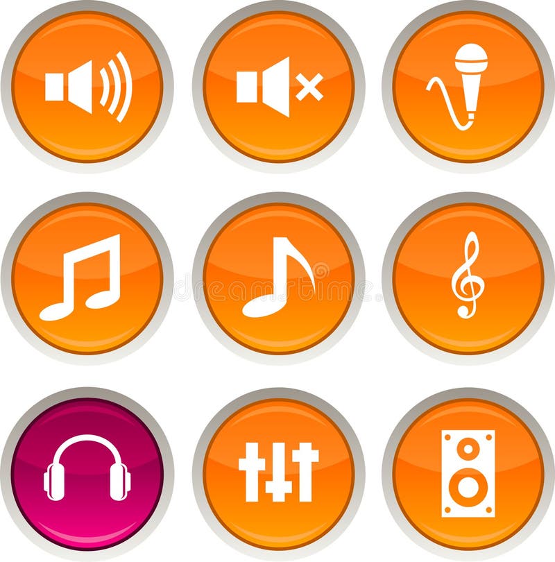 Audio Icons stock vector. Illustration of icons, pictogram - 16746776