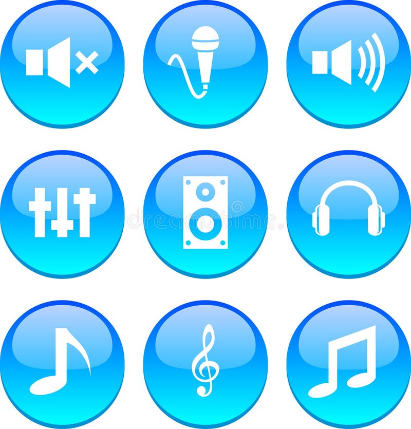 Audio icons. stock vector. Illustration of collection - 13461523