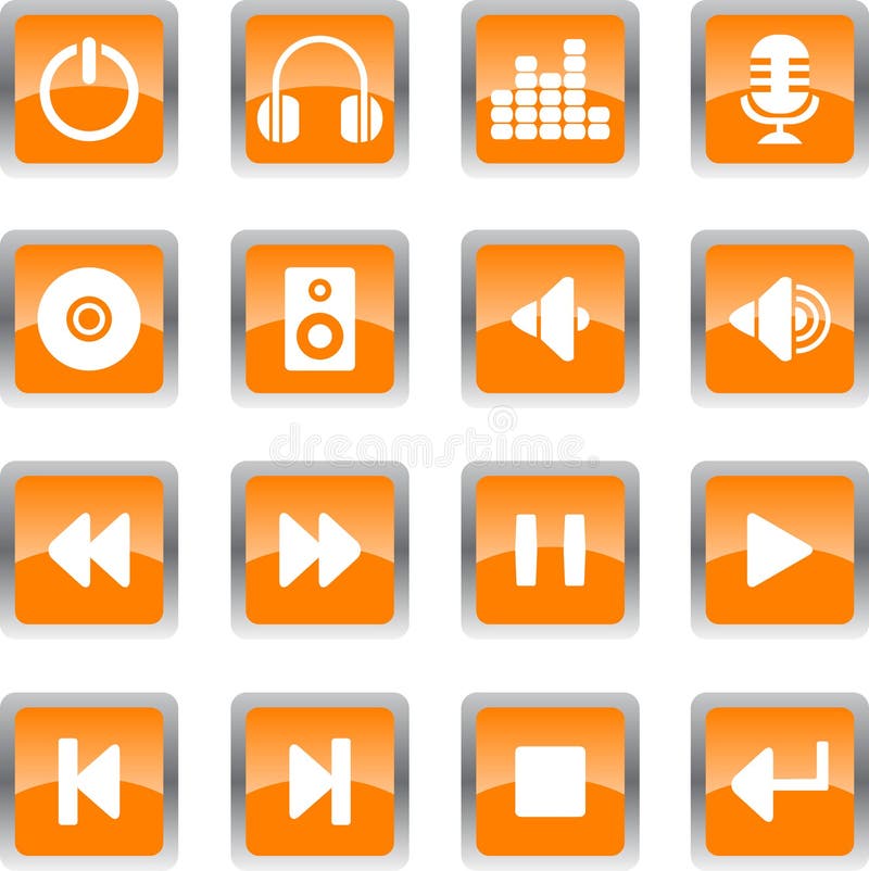 Web Icons Multimedia & Audio Stock Illustration - Illustration of ...