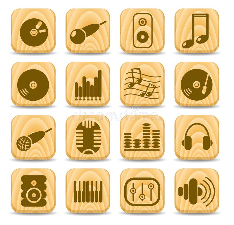 Audio icons stock vector. Illustration of earphones, electronic - 8965778