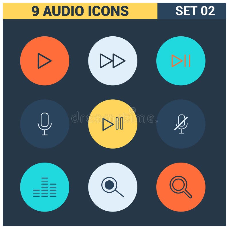 Audio and web icons stock vector. Illustration of vector - 4003587