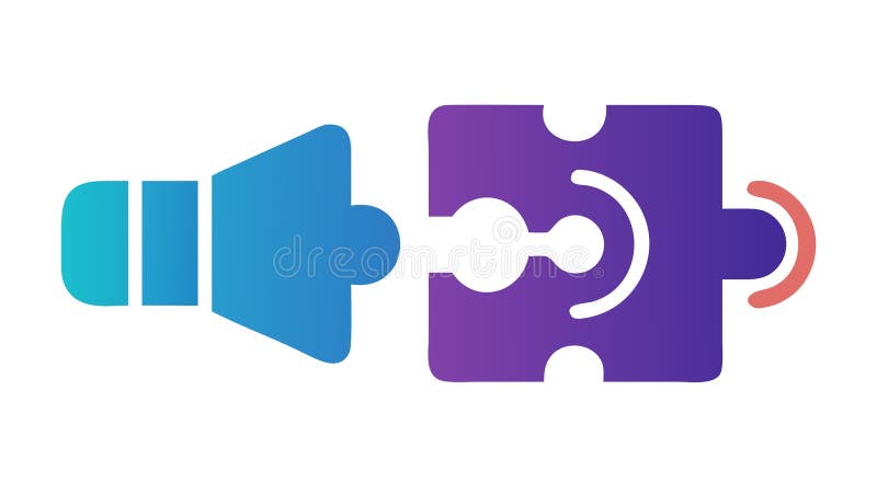 Audio Integration: Puzzle Piece and Sound Speaker, Vector Design ...