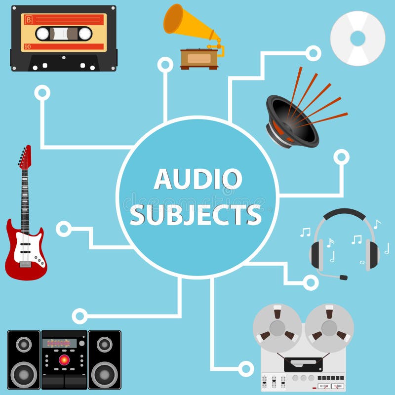 Audio Items, a Set of Audio Systems. Stock Illustration - Illustration ...