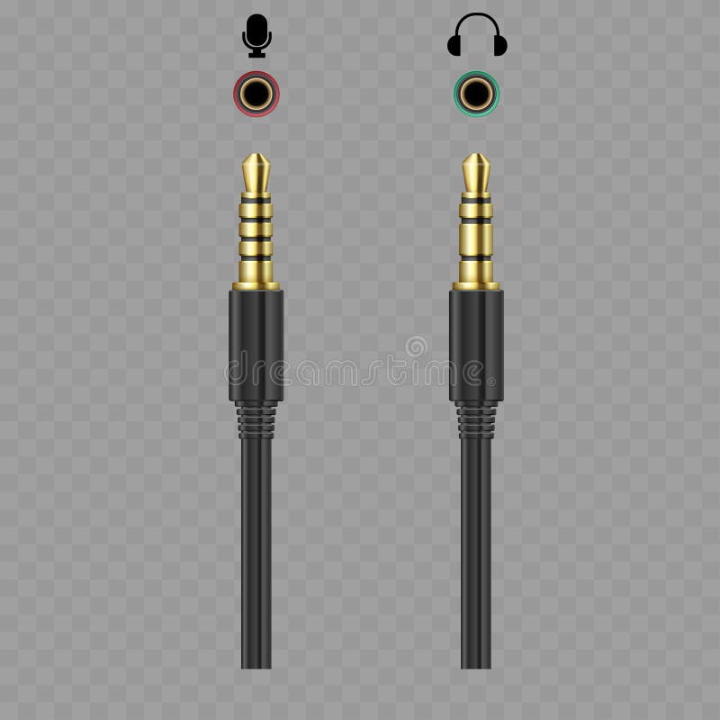 Audio Jack Cable Set with Headphone and Microphone Connectors Mockup ...
