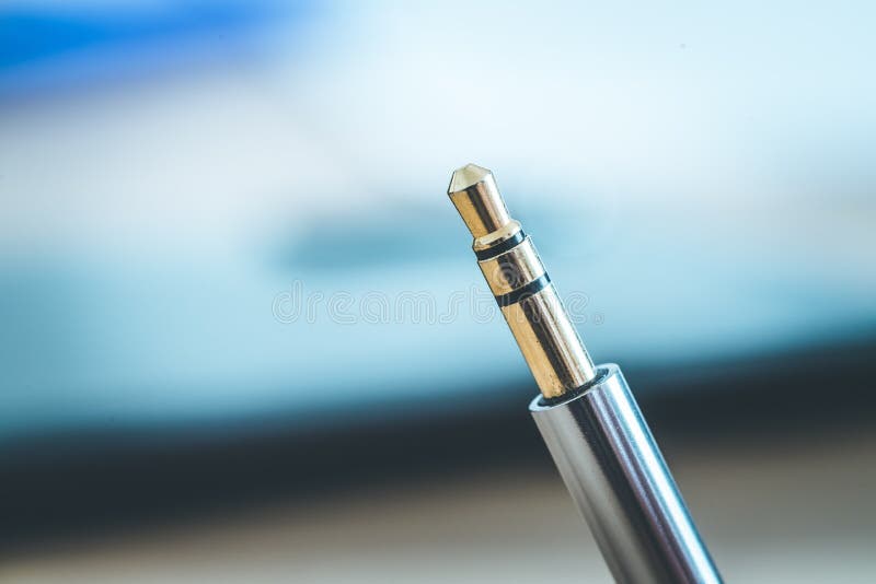 Audio Jack Concept: Connecting Audio Jack To a Black Mobile Phone ...