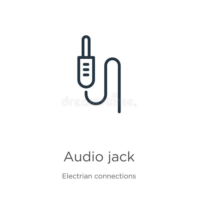 Audio Jack Icon. Thin Linear Audio Jack Outline Icon Isolated on White ...