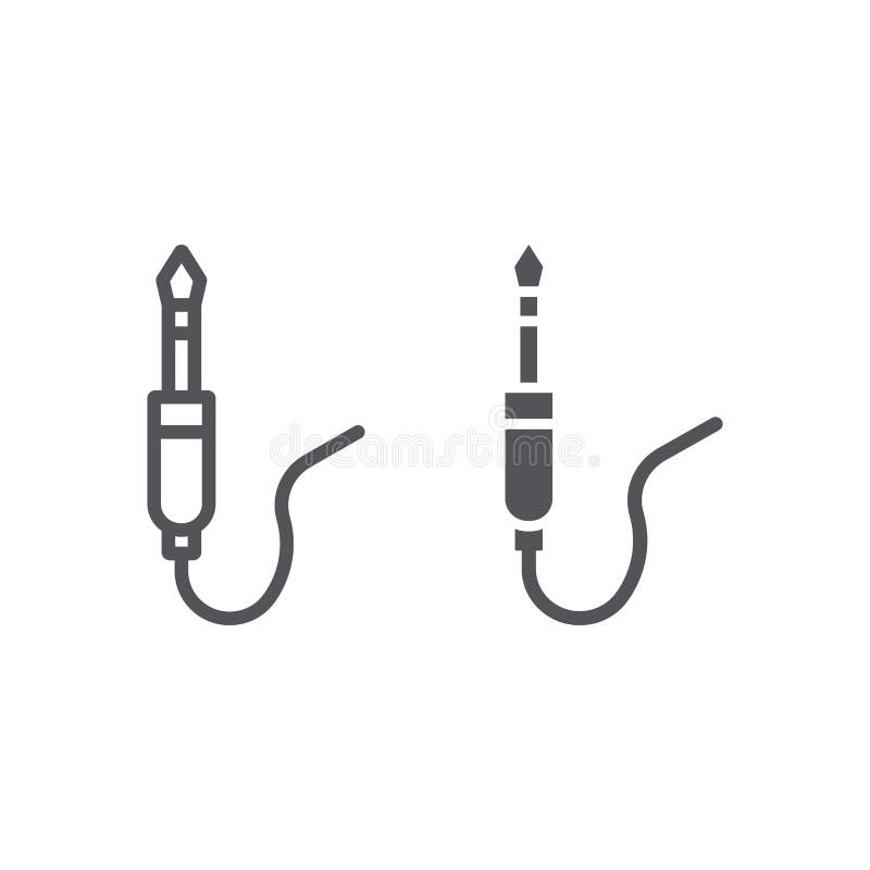 Audio Plug Line Icon, Music and Instrument Stock Vector - Illustration ...