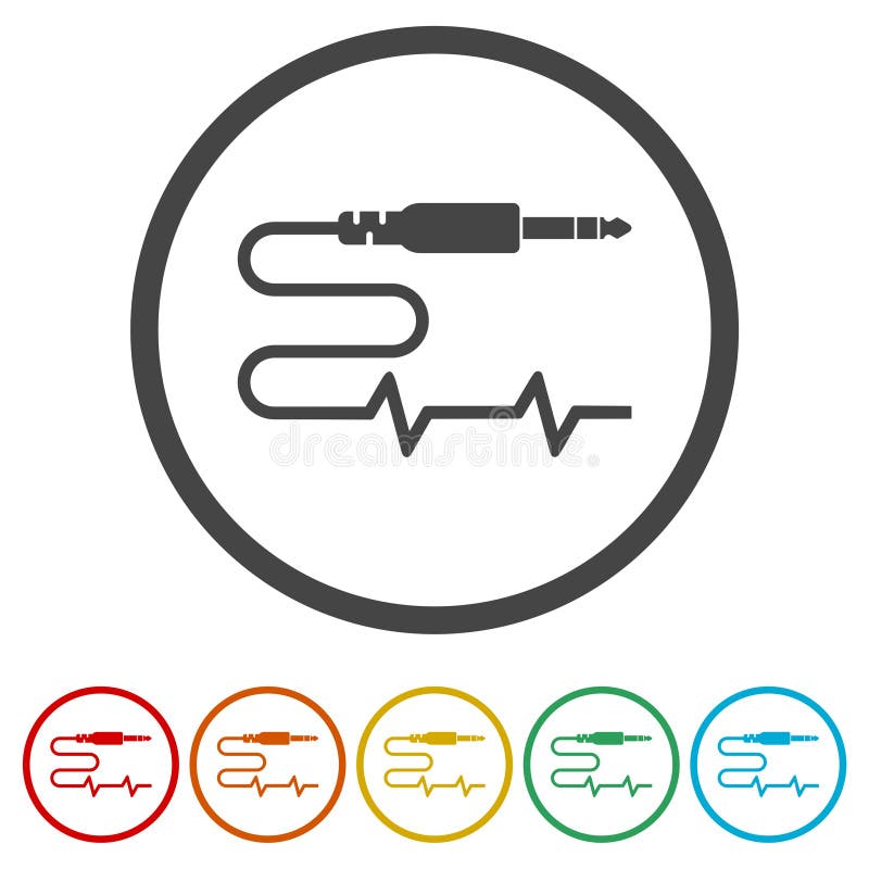 Audio Jack Ring Icon, Color Set Stock Vector - Illustration of element ...