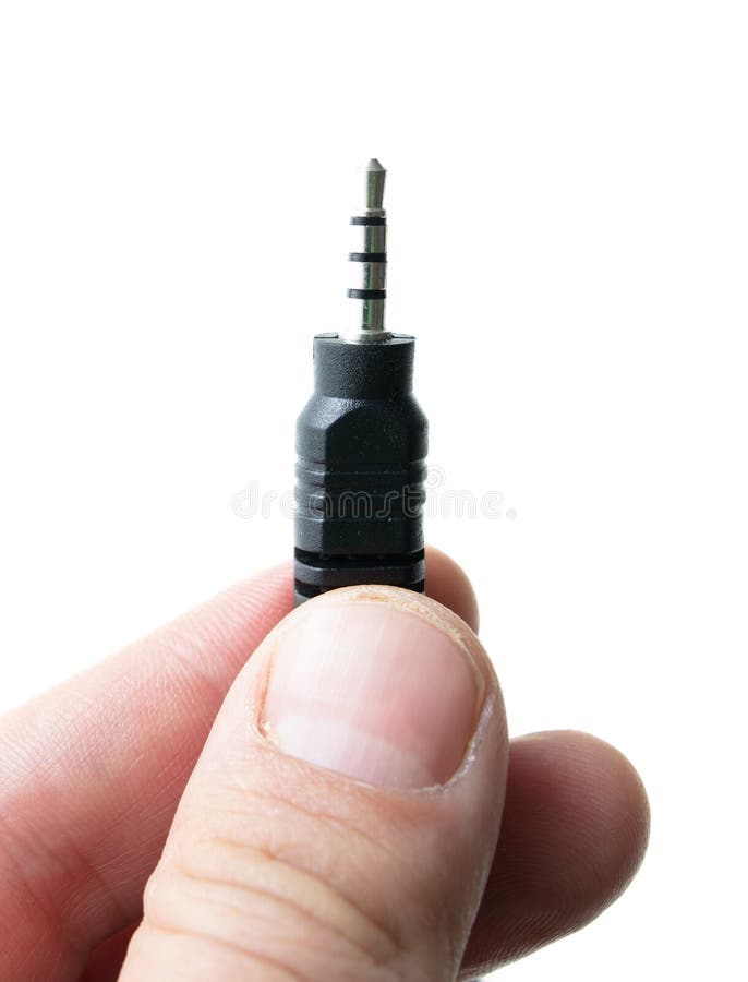 Audio Jack on Wire Isolated on White Background Stock Photo - Image of ...
