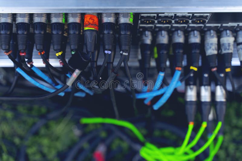 Audio Jacks Cable Plugged into Mixer Console Stock Photo - Image of ...