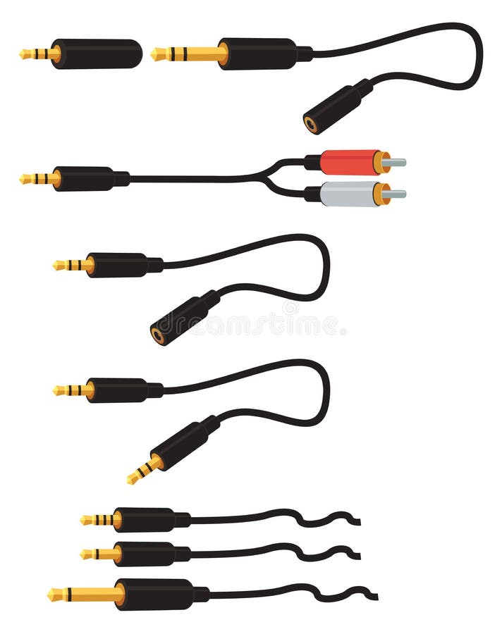 Audio Jacks Plug 3.5mm and 6.5mm Stock Vector - Illustration of ...