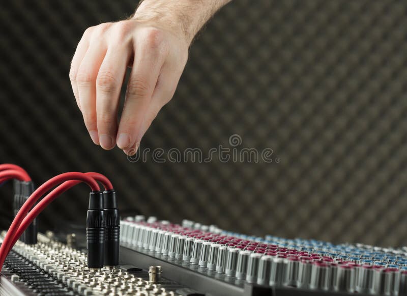Audio Jacks on a Studio Mixer Stock Photo - Image of cable, channel ...
