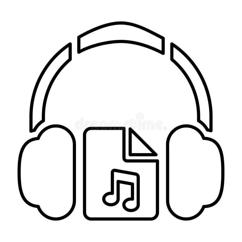 Audio Lesson Icon in Outline Style Stock Vector - Illustration of ...