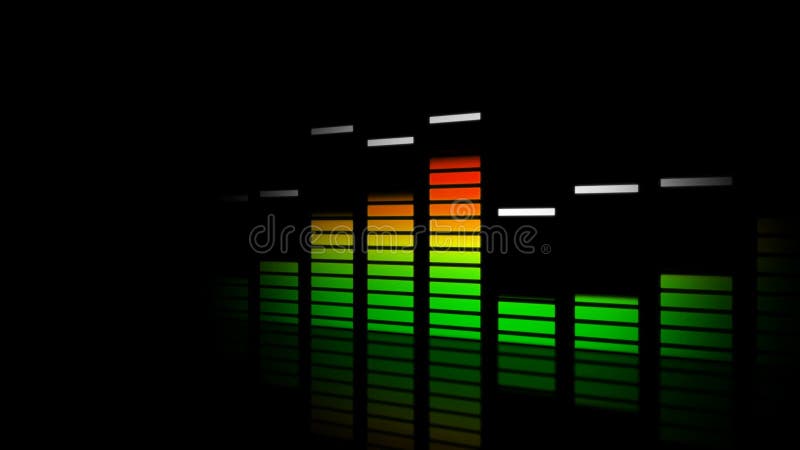 3d Audio Level Equalizer Reflection Stock Video - Video of audio ...
