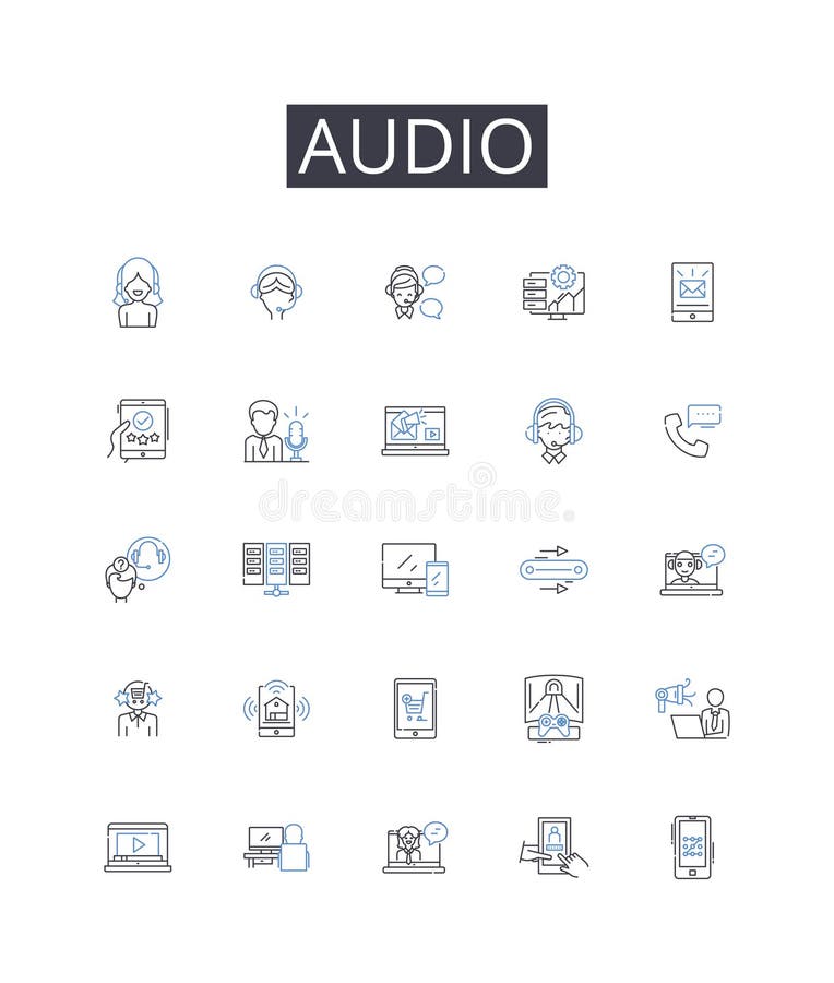 Audio Line Icons Collection. Protocol, Directive, Process, System ...