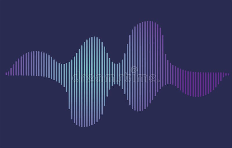 Audio Line Podcast Sound Wave Form Gradient Stock Vector - Illustration ...