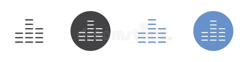Audio Lines Icon Flat Set in Black and White Color Stock Vector ...