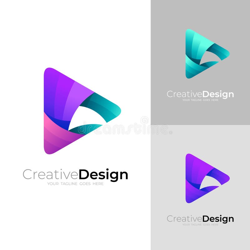 Audio Logo with Play Design Vector Image, 3d Style Stock Vector ...