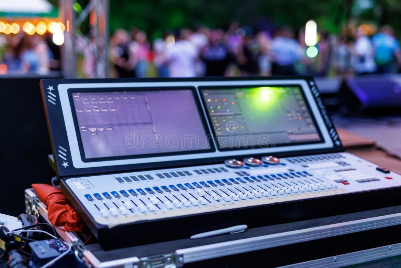 Audio Management Console. TV Studio. Film Production Stock Photo ...