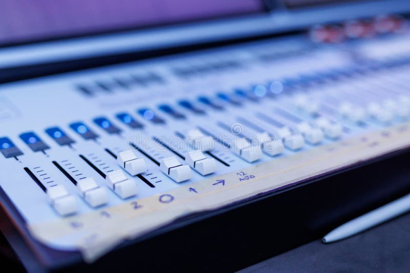 Audio Management Console. TV Studio. Film Production Stock Photo ...