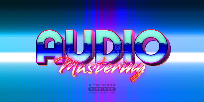 Audio Mastering Editable Text Effect Style with Vibrant Theme Realistic ...